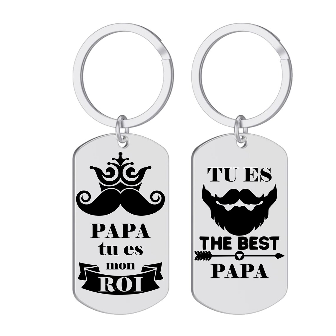 Personalized Laser Engraved Dad Key Ring Personalized Father's Day ...