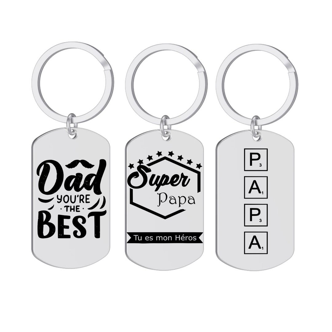 Personalized Laser Engraved Dad Key Ring Personalized Father's Day ...