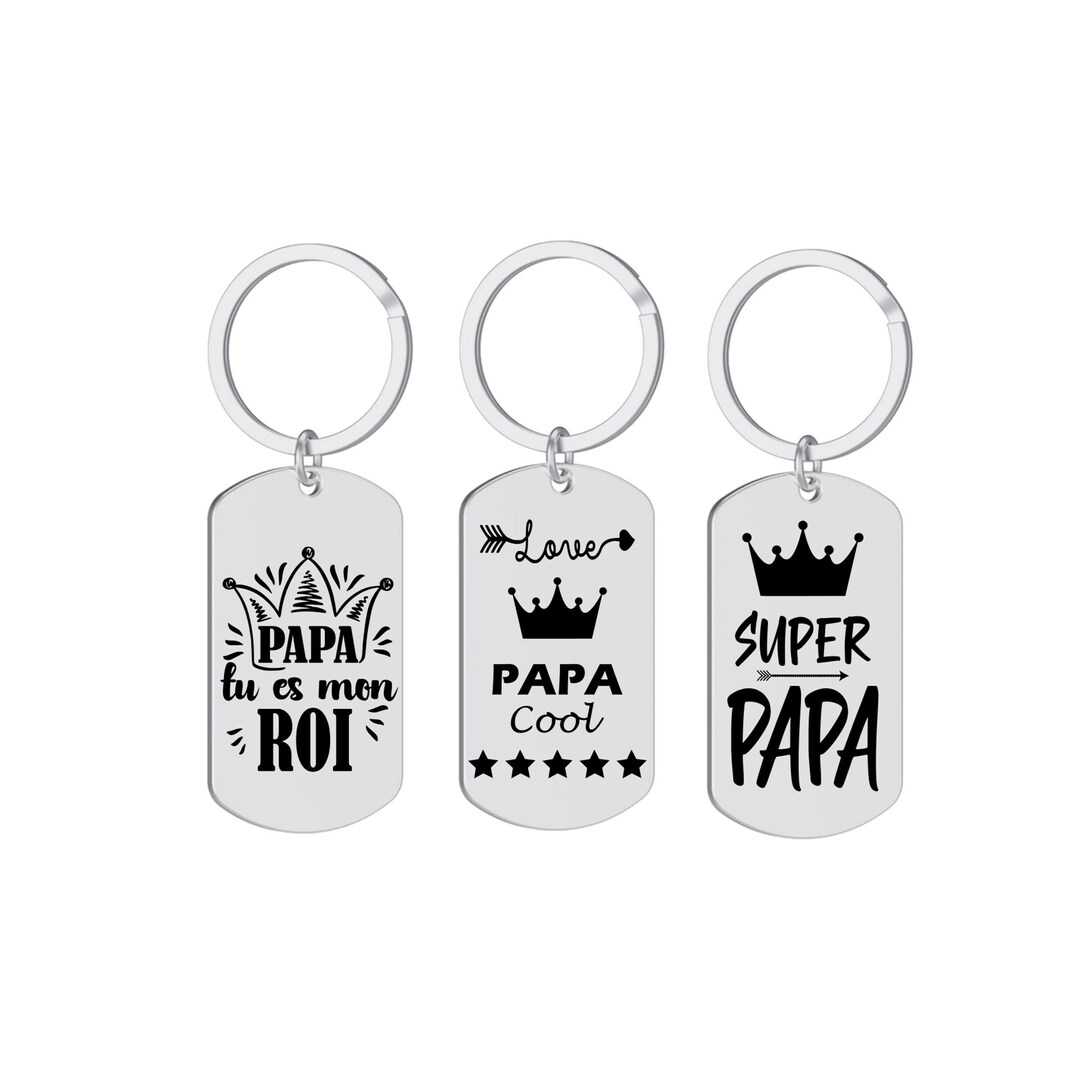 Personalized Laser Engraved Dad Key Ring Personalized Father's Day ...