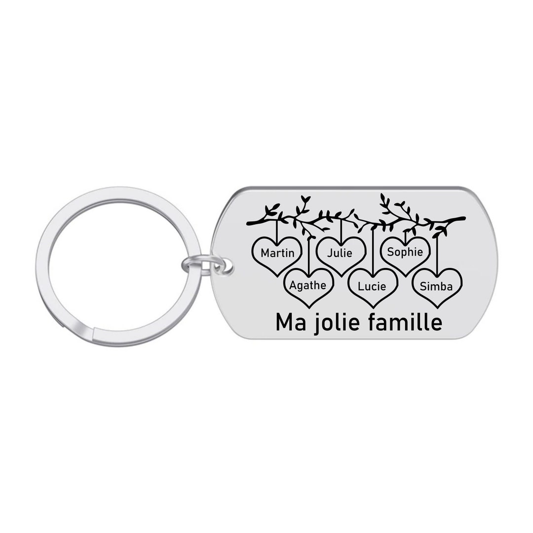 Personalized Metal Family Key Ring Laser Engraved Personalized Gift ...