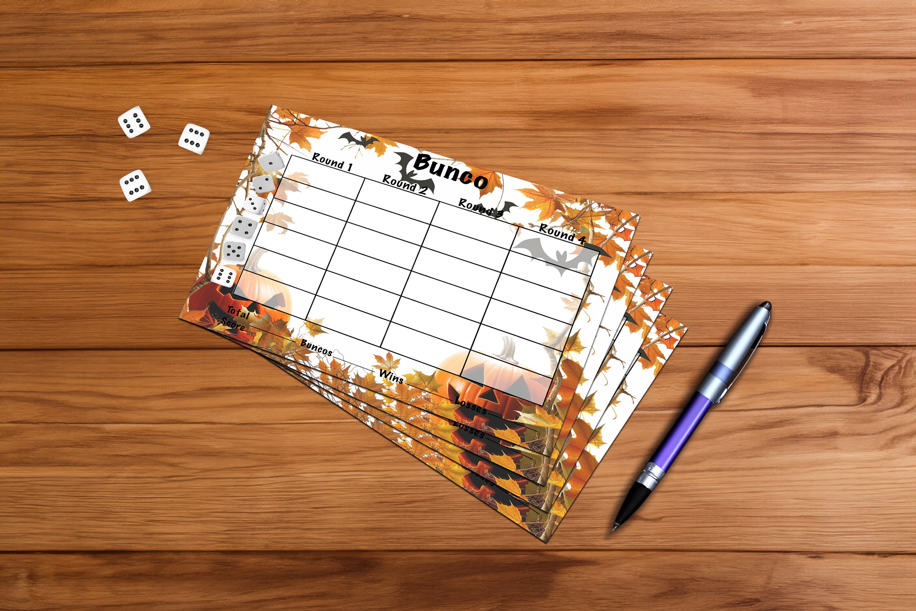 Halloween Bunco Score Sheet - Fall Pumpkin Bunco Score Card - Etsy