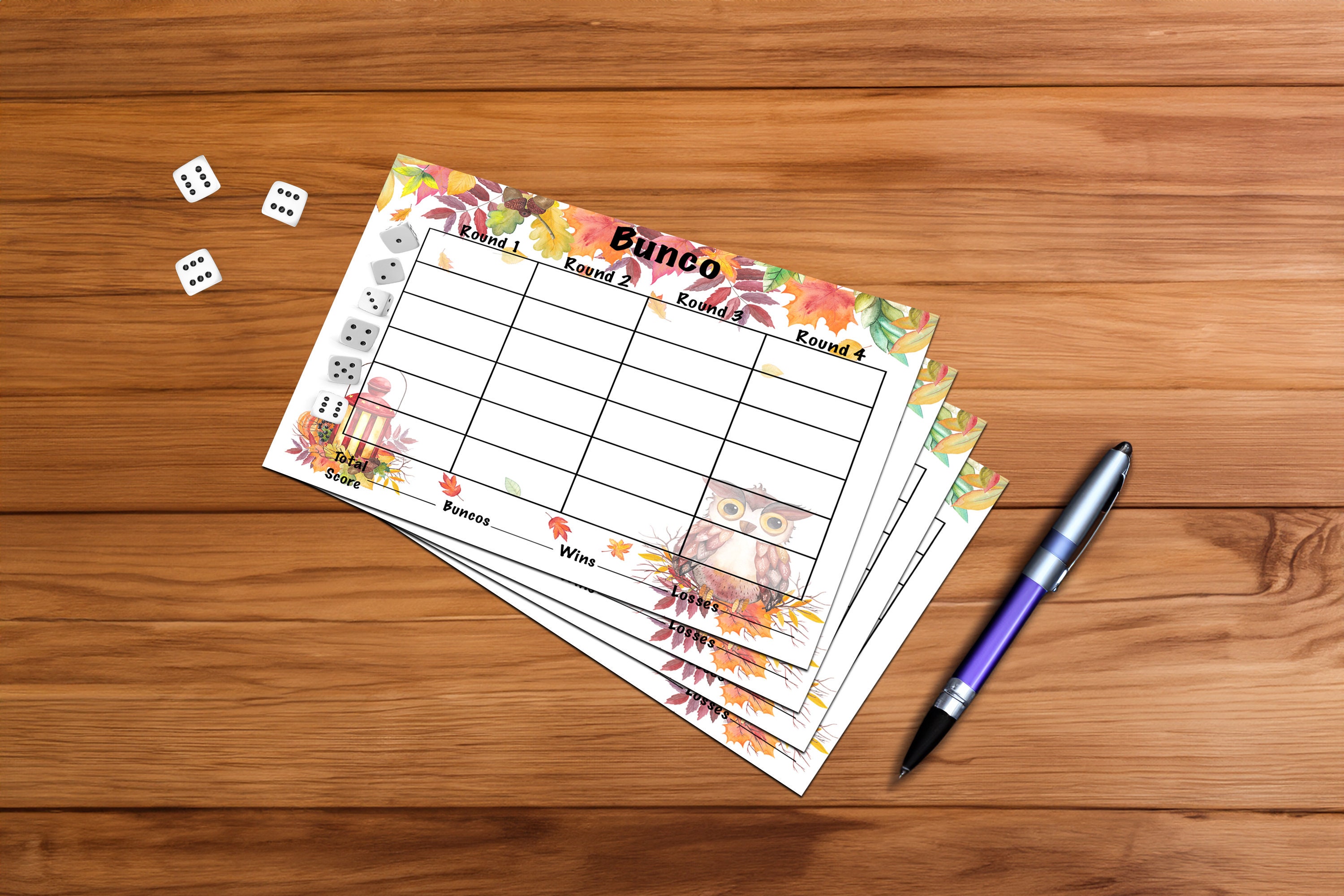 Fall Bunco Score Sheet - Autumn Bunco Score Card - Etsy