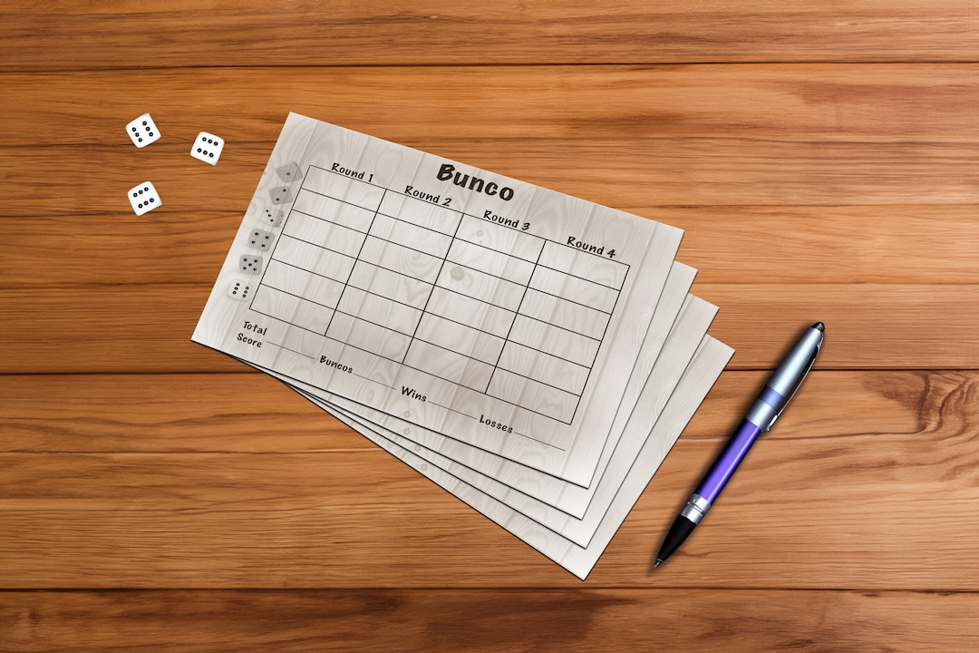 Wood Grain Bunco Score Sheet - Etsy