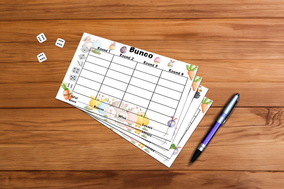 Easter Bunny Bunco Score Sheet Easter Chick Easter Egg - Etsy