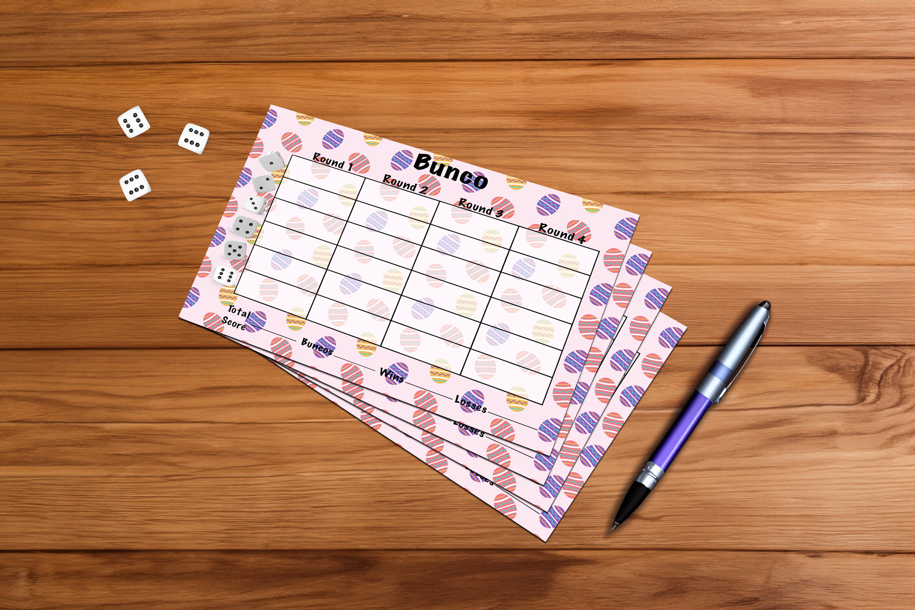 Pink Easter Bunco Score Sheet -easter Egg Score Card - Etsy