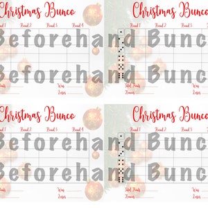 Christmas Bunco Score Sheets - Etsy
