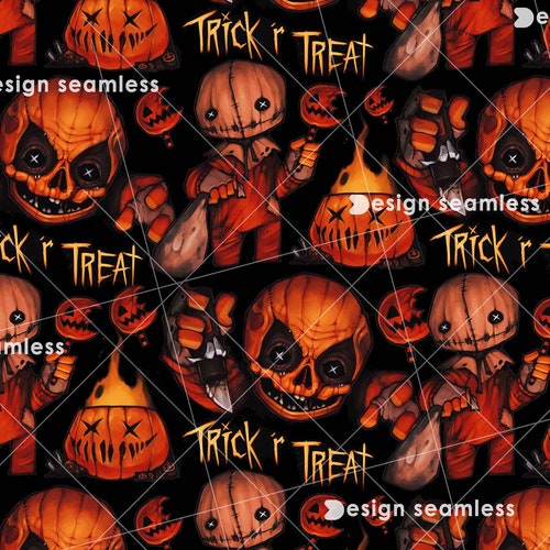 Horror Neon Cartoon Seamless Pattern - Etsy