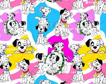 Cute 101 Dalmatians Puppy Dog Print Seamless Pattern. Digital - Etsy
