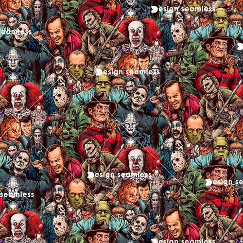 Horror Movie Seamless File Digital Download Digital Paper - Etsy