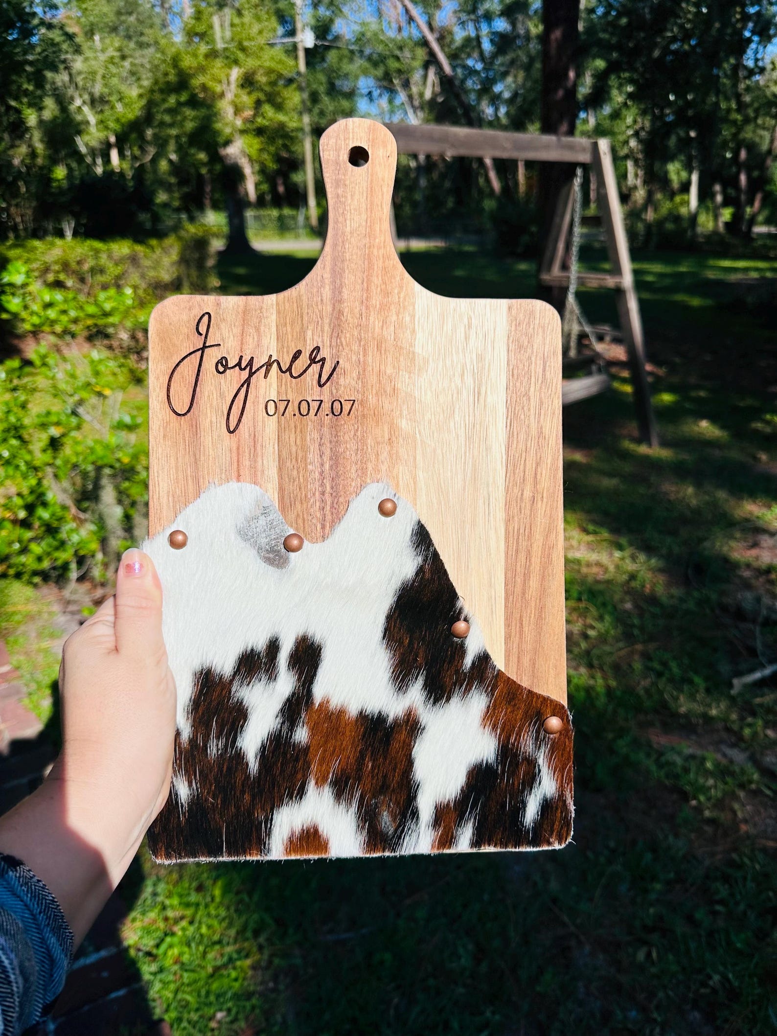 Cowhide Cutting Board | Wedding Gift | Cowhide Theme - Etsy