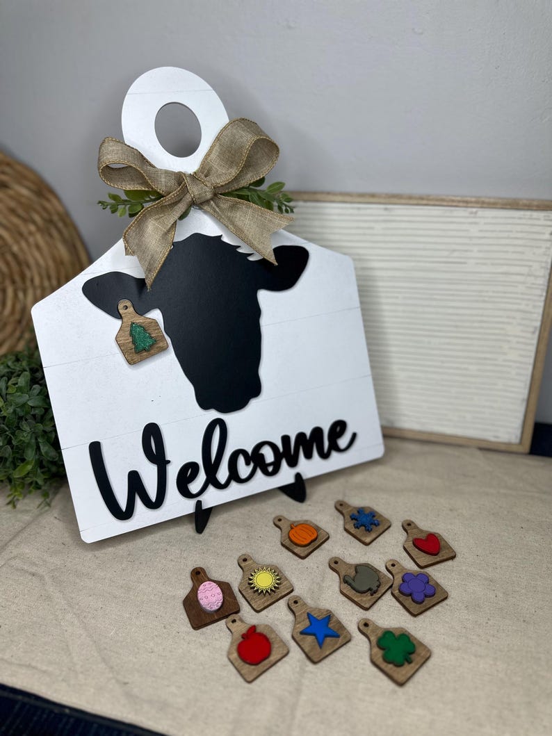 Cow Ear Tag Interchangable | Cow Tag Sign - Etsy