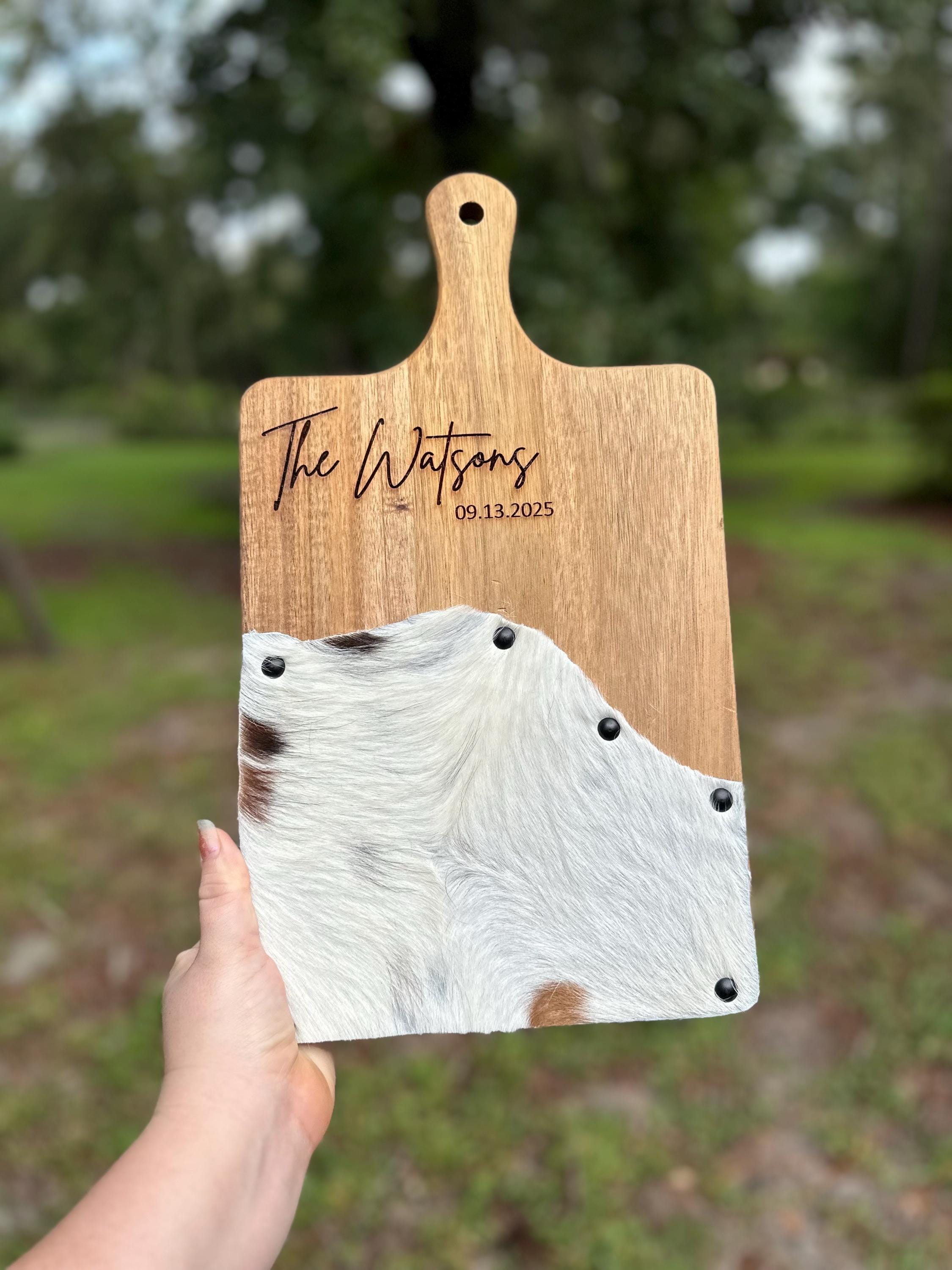 Cowhide Cutting Board | Wedding Gift | Cowhide Theme - Etsy