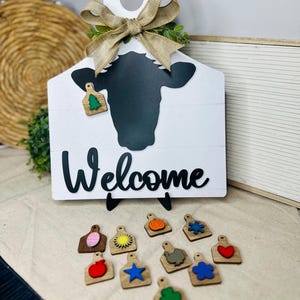 Cow Ear Tag Interchangable | Cow Tag Sign - Etsy