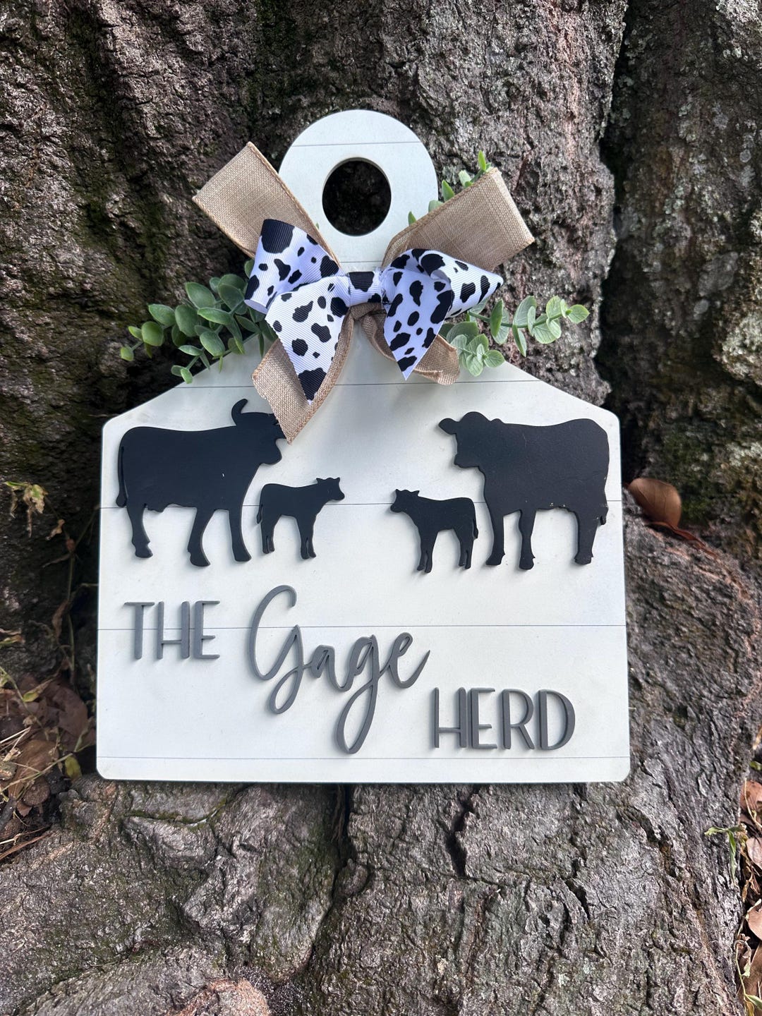 Cow Herd Sign | Family Herd Sign | Cow Family - Etsy
