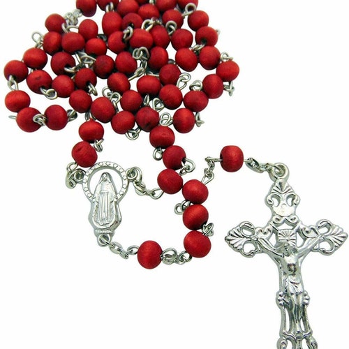 Catholic Rosary Beads Rose Scented Wood Beads Rosary From - Etsy