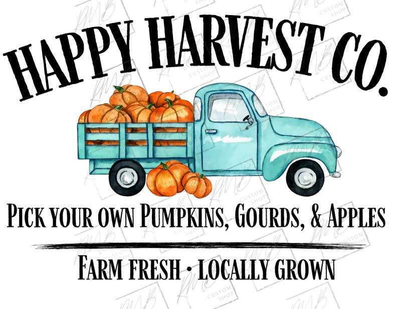 Happy Harvest SVG Fall Autumn SVG Vintage Truck SVG - Etsy