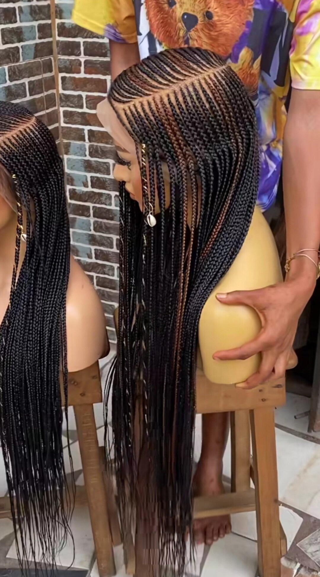 Full Lace Cornrow Wig Box Braided Wig Ombre Wigs Passion Twists Wig