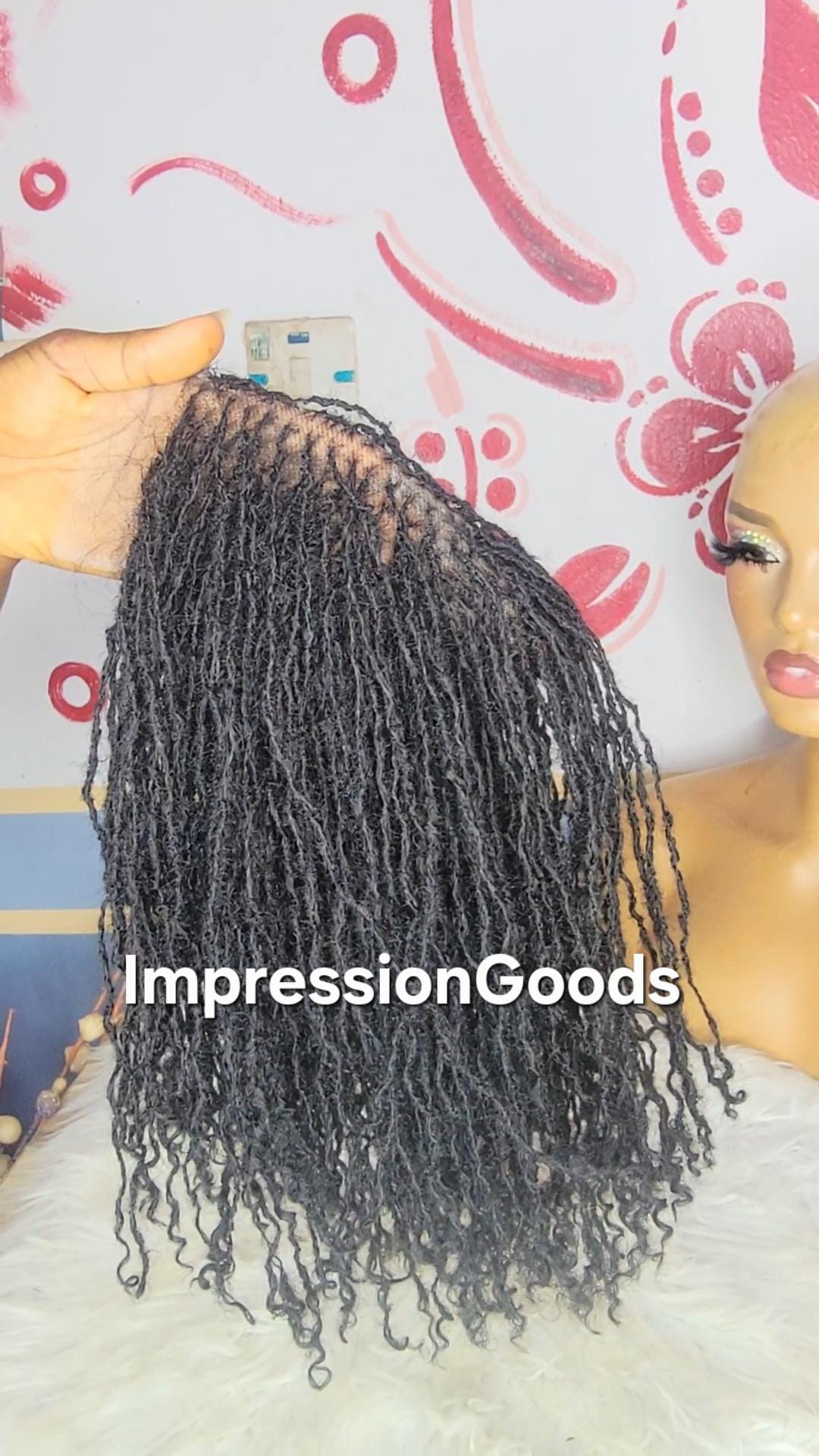12 Inches Human Hair Sister Locs Topper.clip on .full Density 6*6 Lace ...
