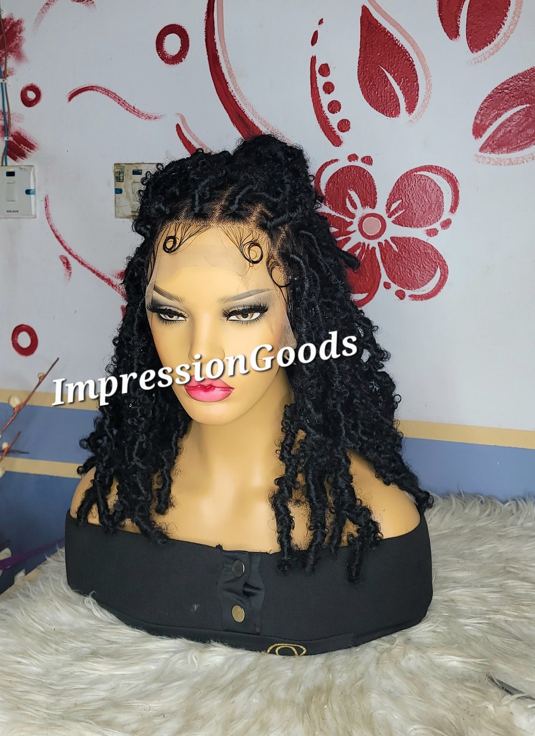 Full Lace Butterfly Locs Wig Full Lace Wig Lace Front Wig Faux Locks ...