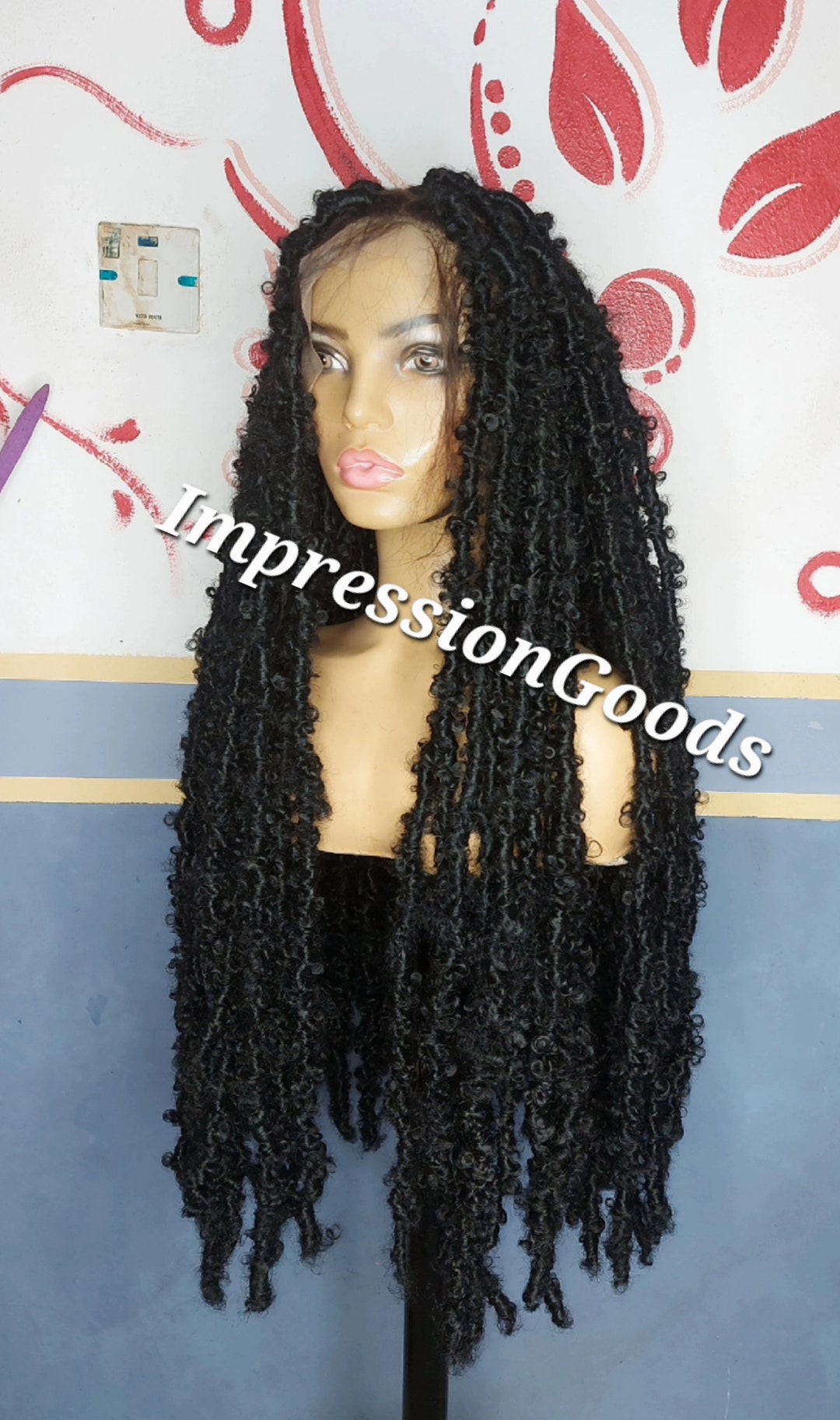 Full Lace Butterfly Locs Wig Full Lace Wig Lace Front Wig Faux Locks ...