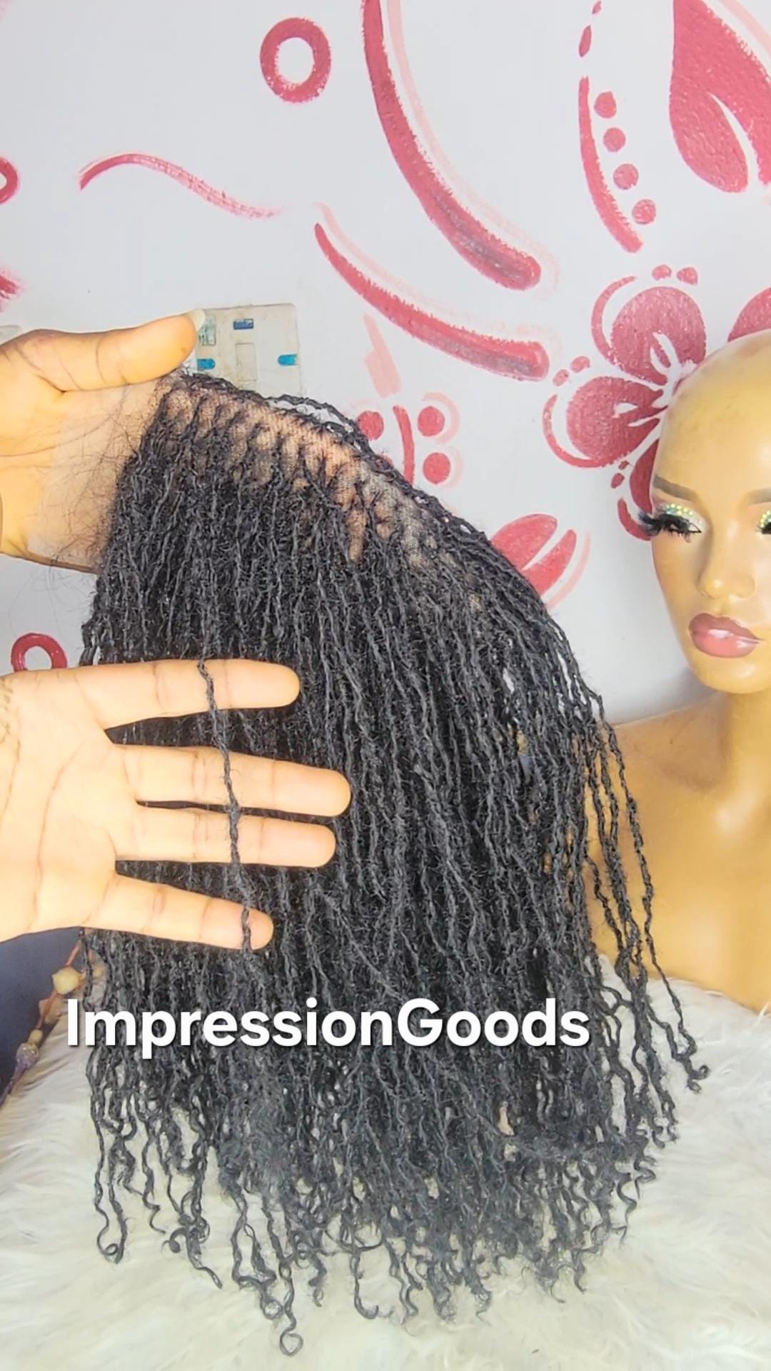 12 Inches Human Hair Sister Locs Topper.clip on .full Density 6*6 Lace ...