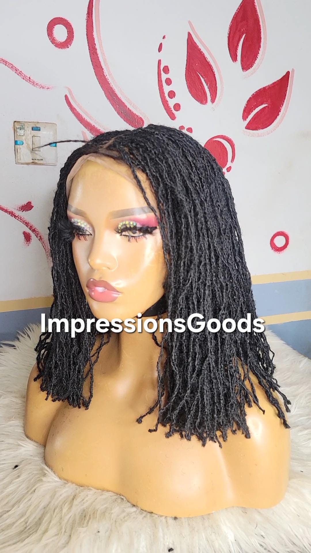 Front Lace Bob Sisterlocks Wig,front Sisterloc Wig,braided Wig, Wigs ...
