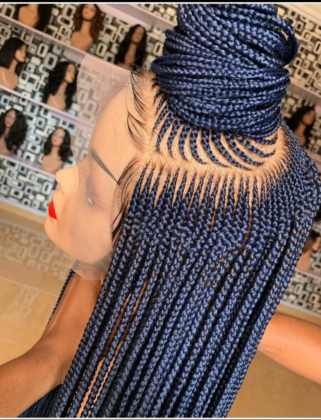 Front Lace Criss Cross Cornrow Wig Ombre Wigs Passion Twists Wig Faux ...