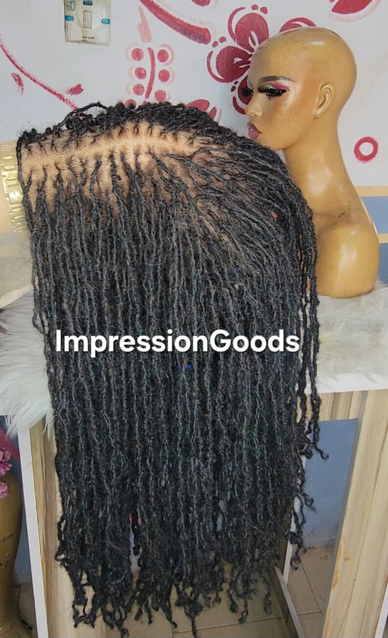 16 Inches Human Hair Sister Locs Topper.clip on .full Density 7*7 Lace ...