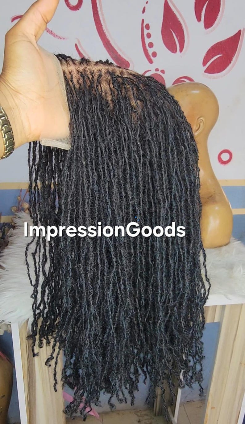 16 Inches Human Hair Sister Locs Topper.clip on .full Density 7*7 Lace ...