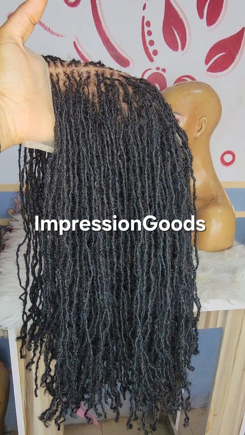 16 Inches Human Hair Sister Locs Topper.clip on .full Density 7*7 Lace ...