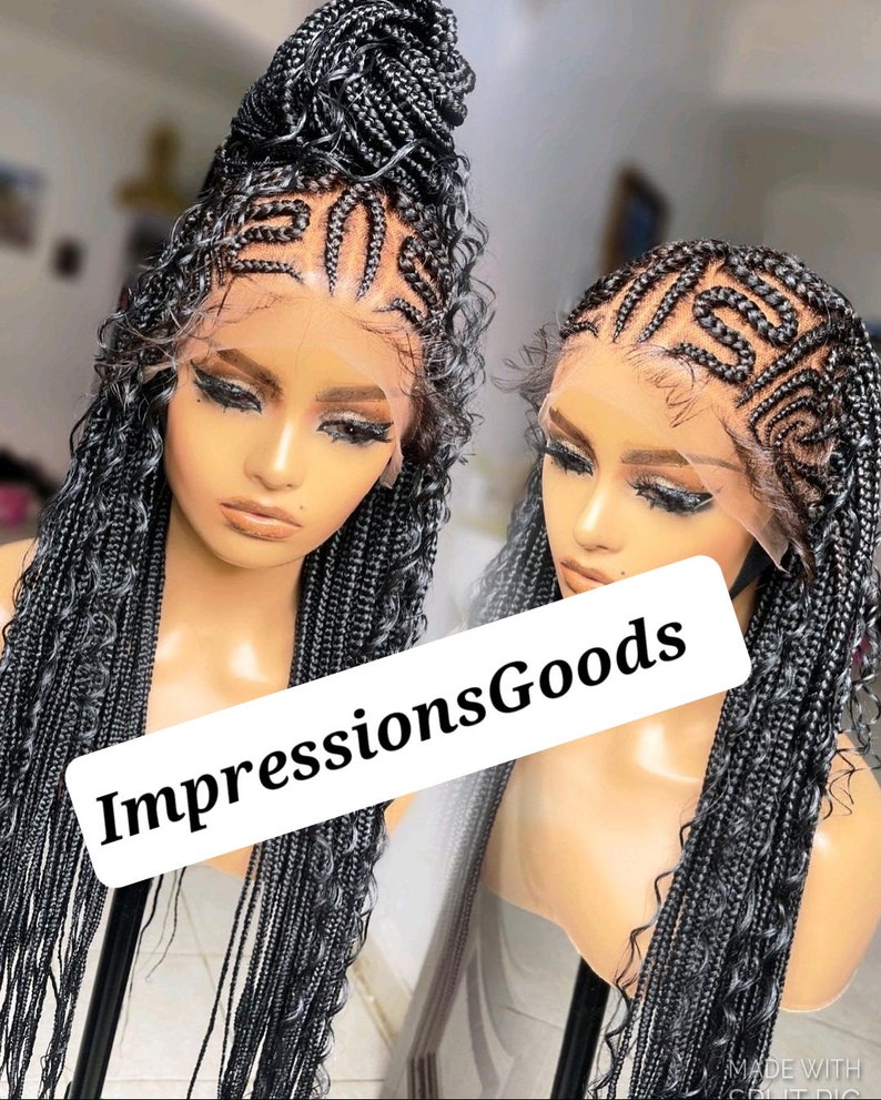 Front Lace Cornrow Wig Box Braided Wig Ombre Wigs Passion Twists Wig ...