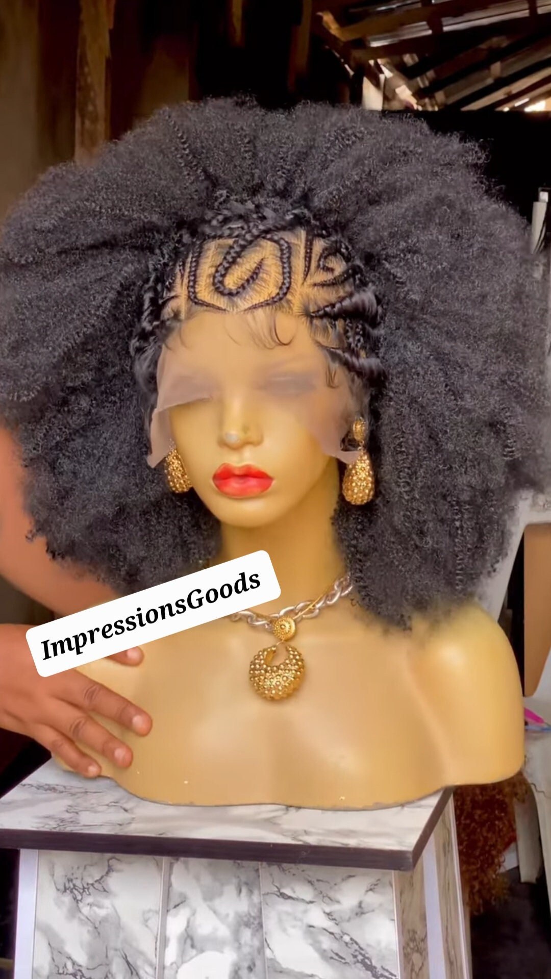 Full Lace Fibre Afro Braided Wig,cornrow Wig Box Braided Wig Ombre Wigs ...