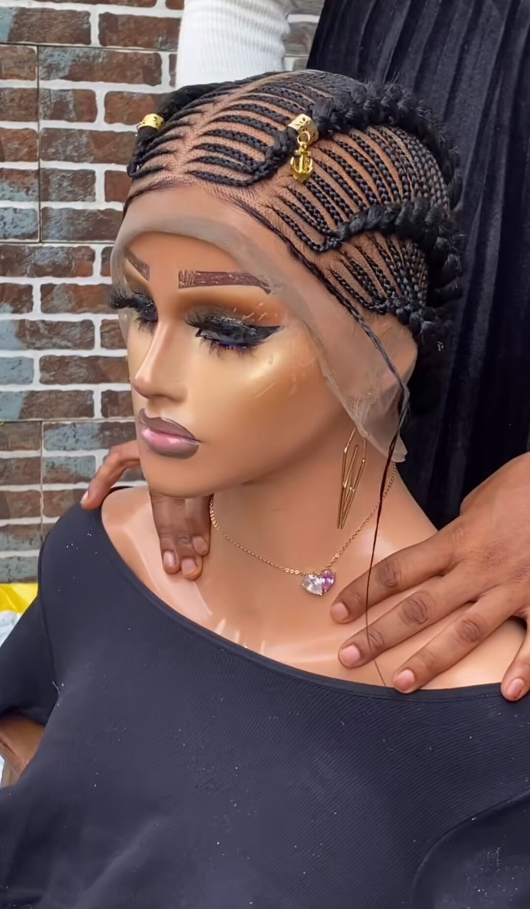 Full Lace Cornrow Wig, Updo Wig Box Braided Wig Ombre Wigs Passion ...