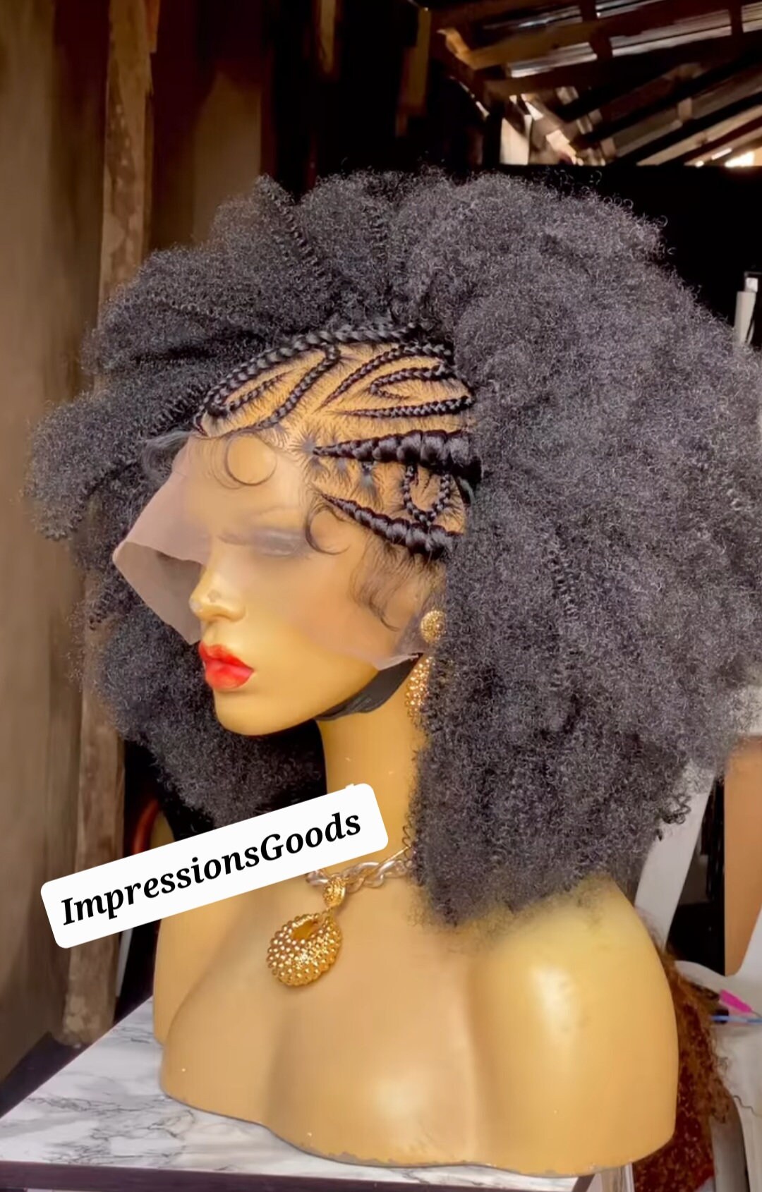 Full Lace Fibre Afro Braided Wig,cornrow Wig Box Braided Wig Ombre Wigs ...