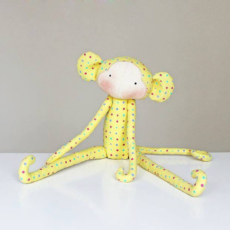 Monkey Tilda Doll Monkey Tilda Toy Monkey Fabric Toy Monkey Toddler Toy ...