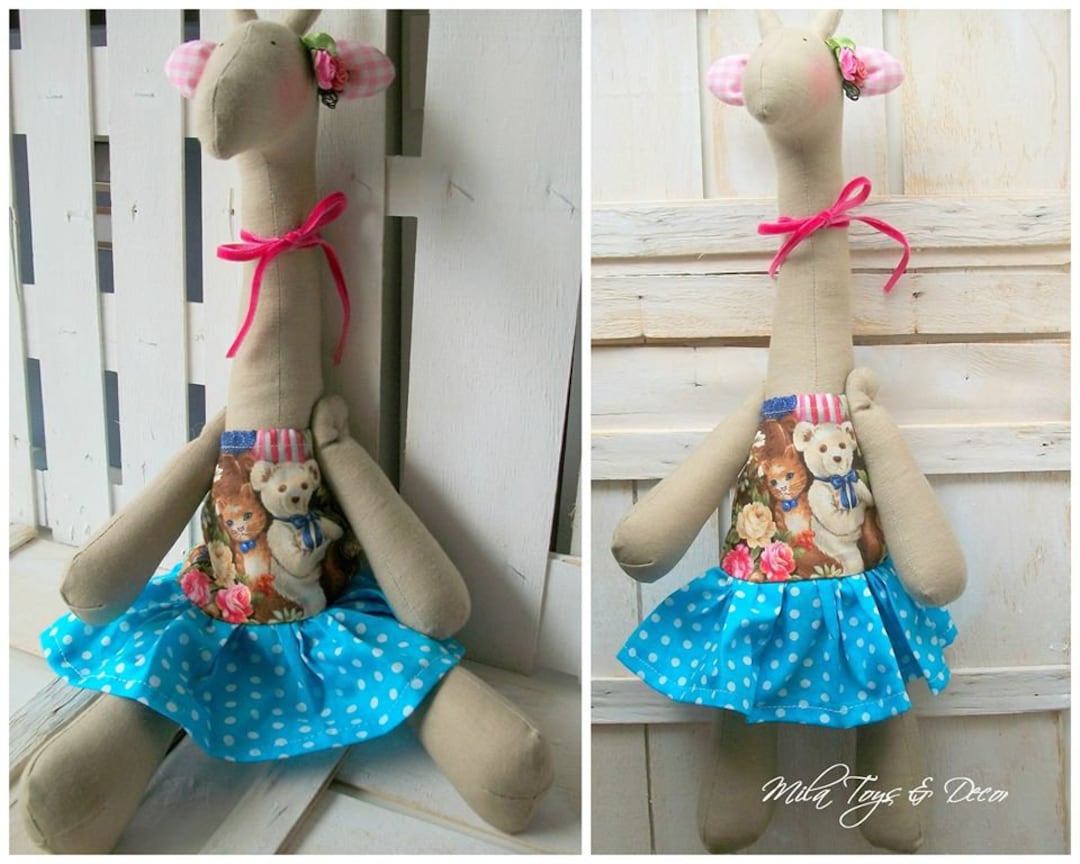 Giraffe Fabric Toy Animal Tilda Doll Tilda Giraffe Toy Giraffe Toddler ...