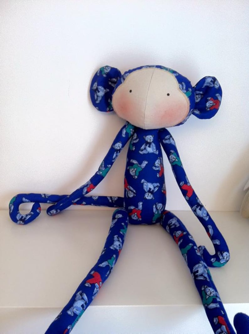 Monkey Tilda Doll Monkey Tilda Toy Monkey Fabric Toy Monkey Toddler Toy ...