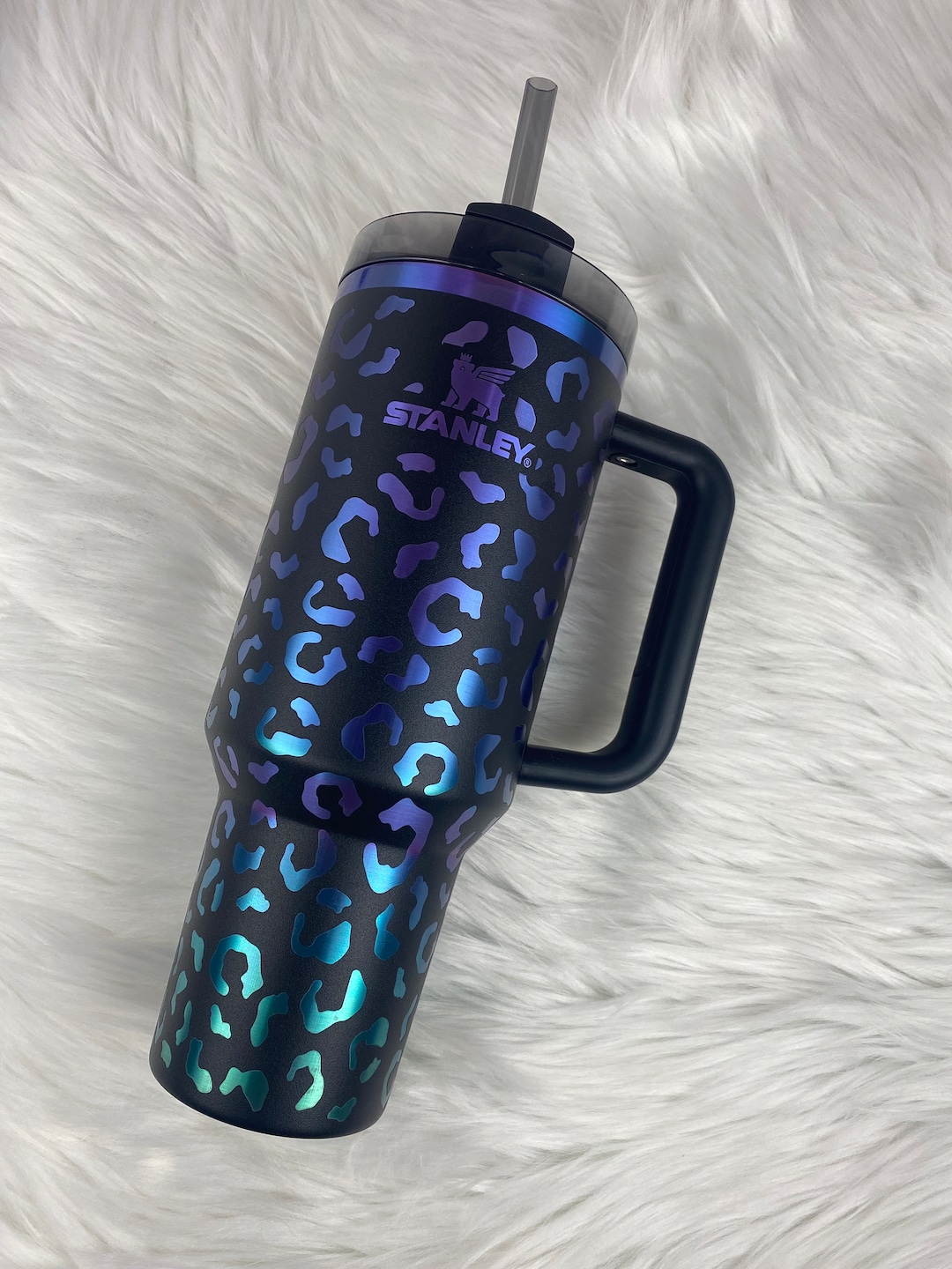 Leopard Engraved Black Chroma Stanley - Etsy