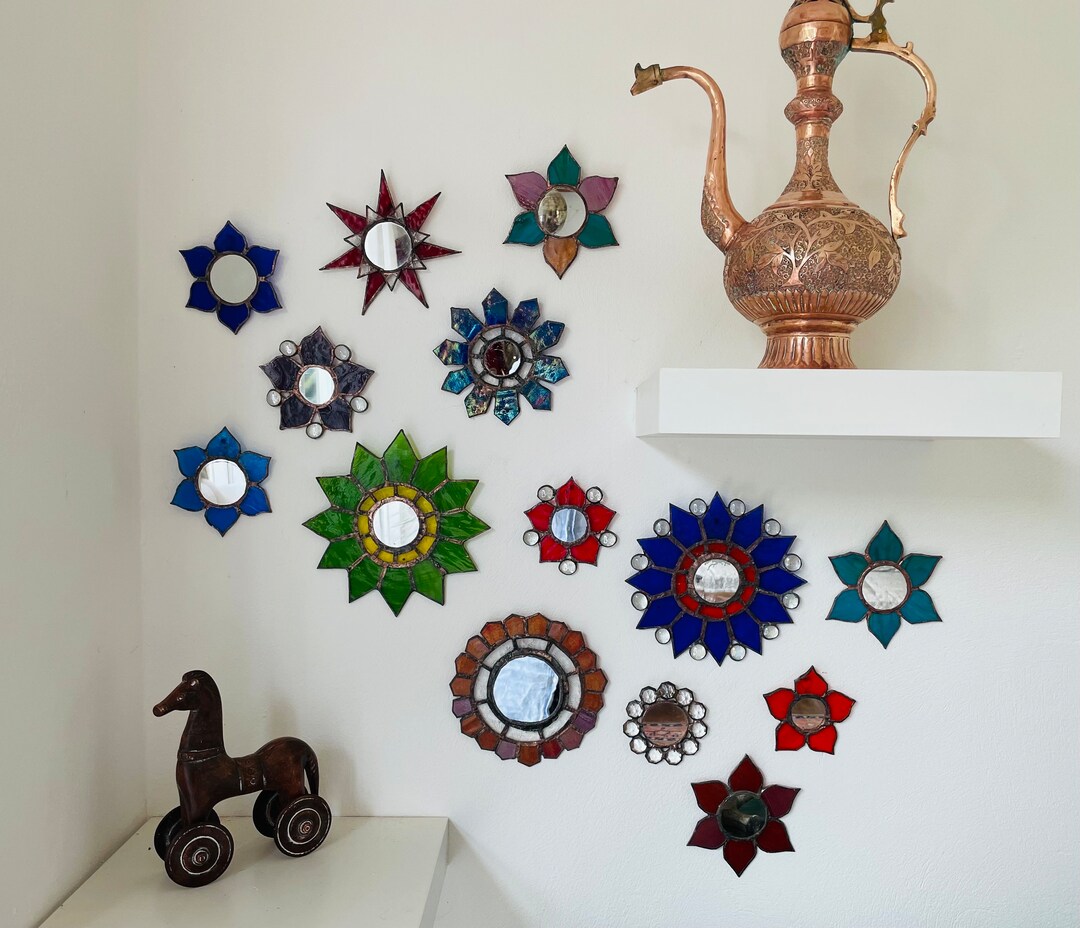 Stained Glass Large Sunburst Mirrors 18cm - Etsy