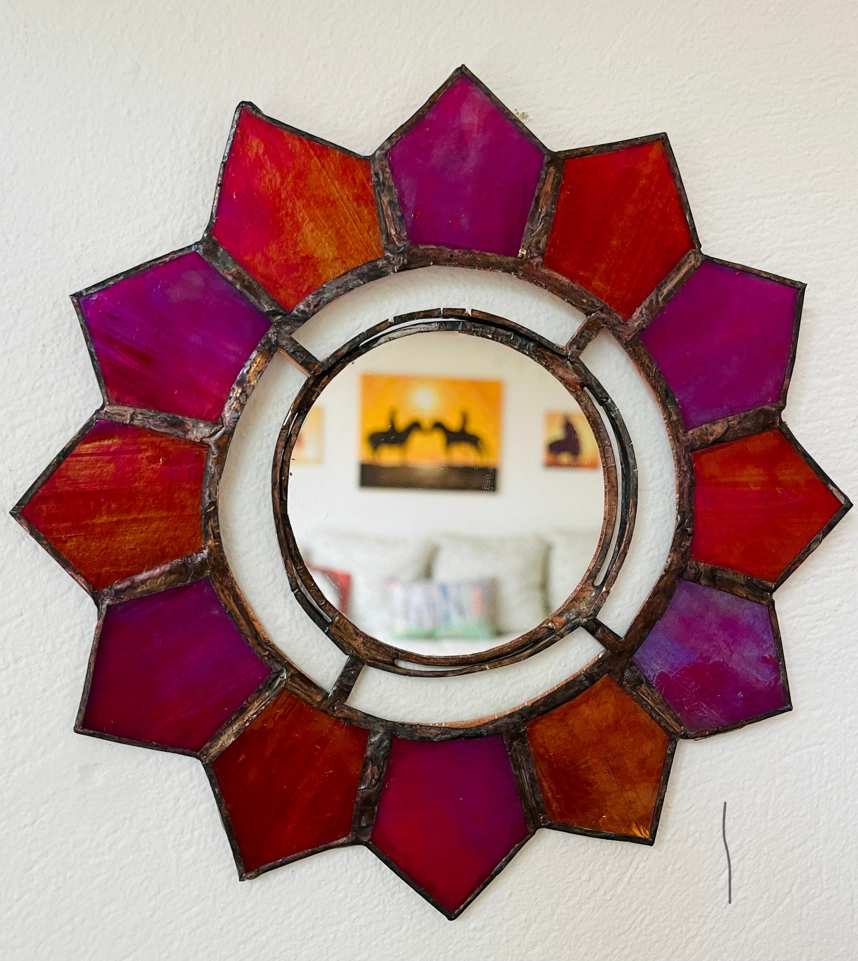 Stained Glass Large Sunburst Mirrors 18cm - Etsy