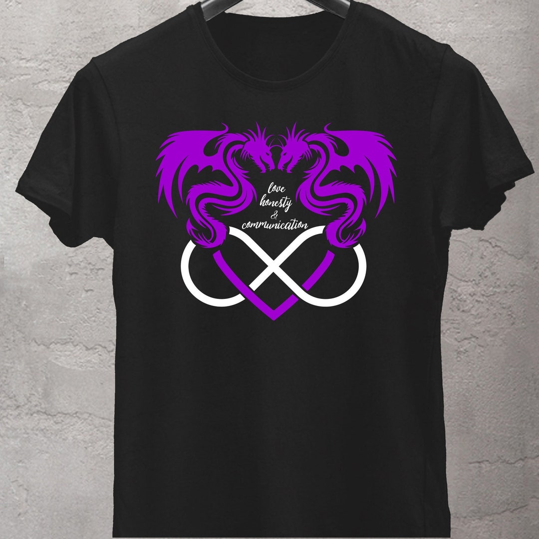 Dragons Holding Polyamory Symbol Polyamory Shirt, Metamour Polyamorous ...