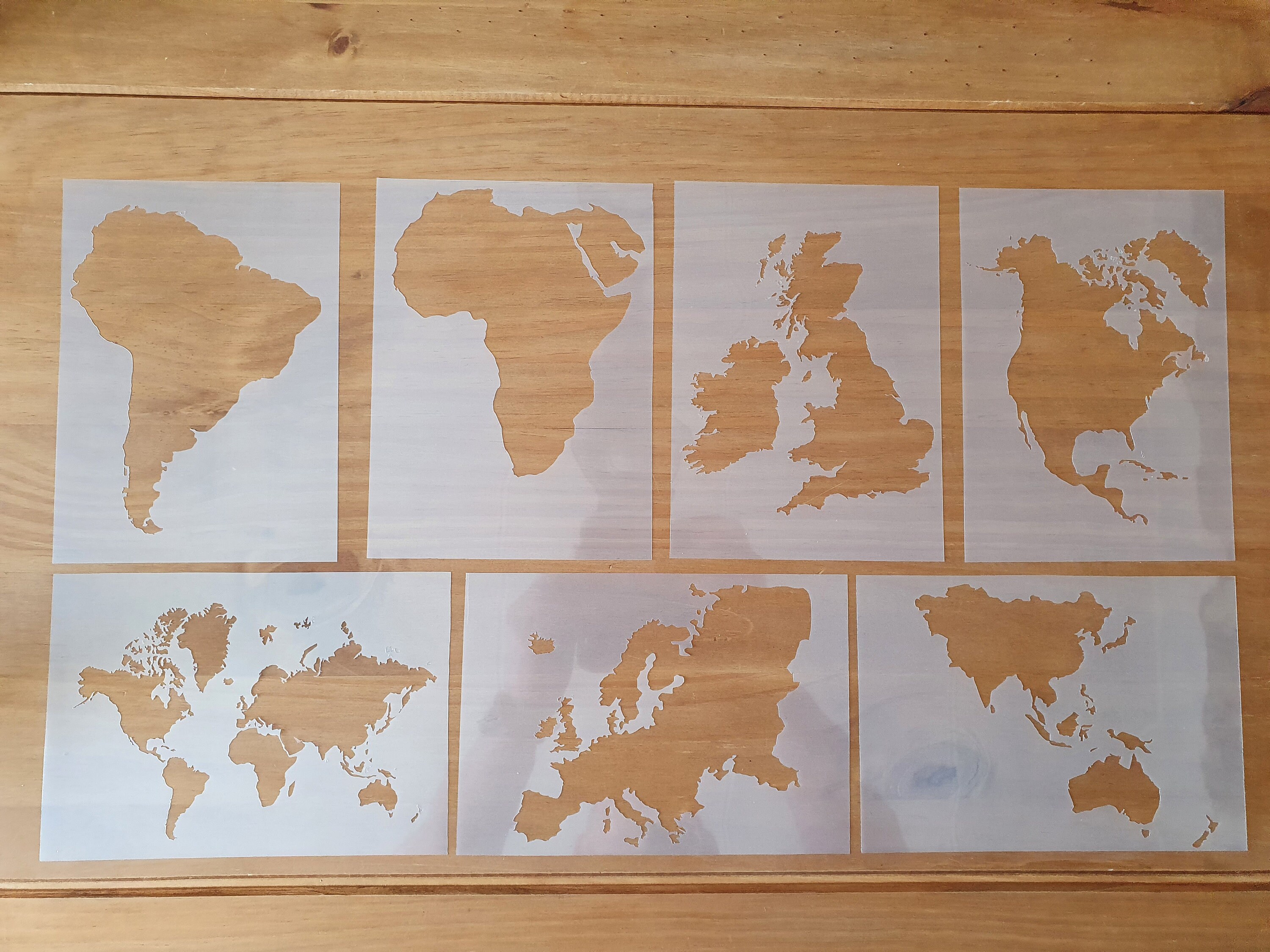 World Map and Other Continent Country Stencils Re-usable - Etsy