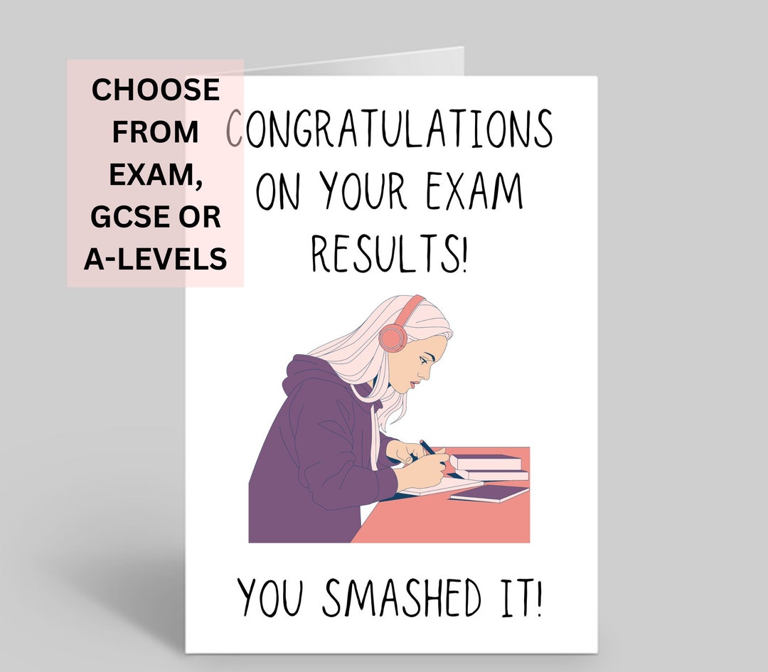 Congratulations Exam Card, GCSE Results Card, Congratulations A-levels ...