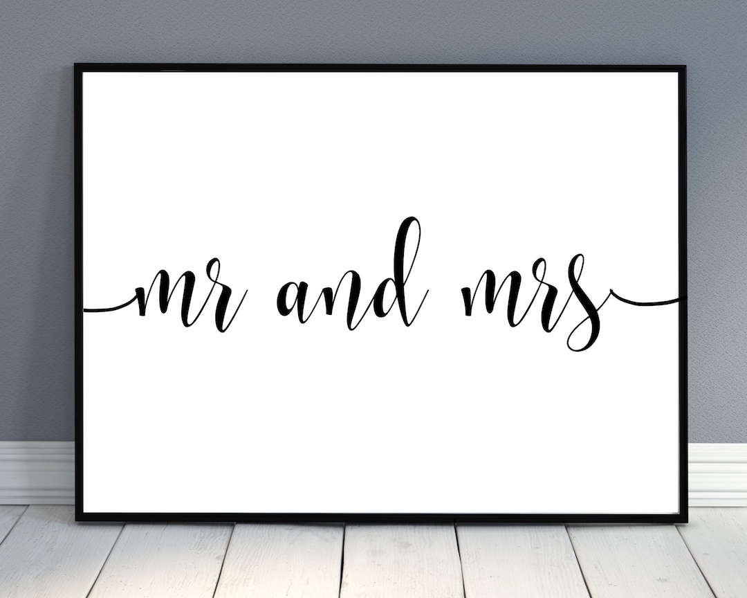 Mr and Mrs Script Print, Calligraphy Prints, Couples Wall Art, Gifts ...
