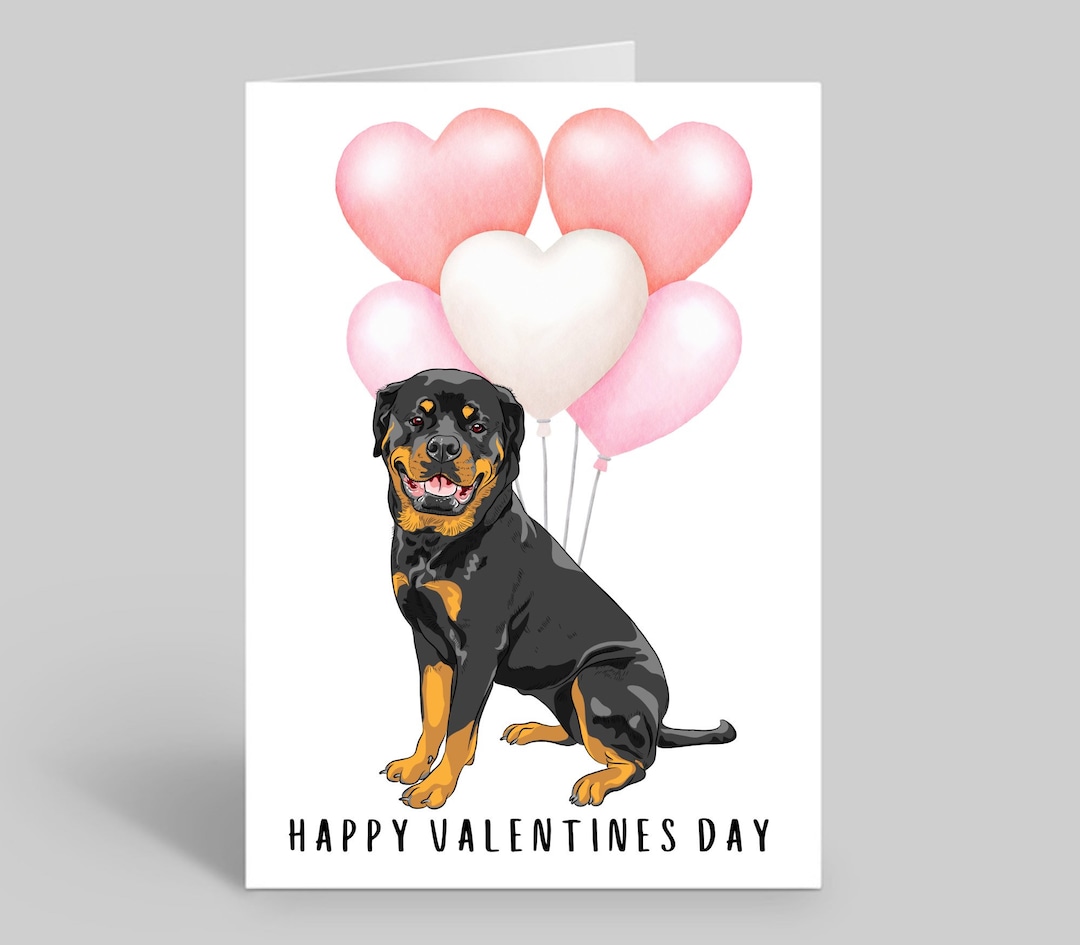 Rottweiler Dog Valentines Card, Rottweiler Valentines Gift, Dog ...