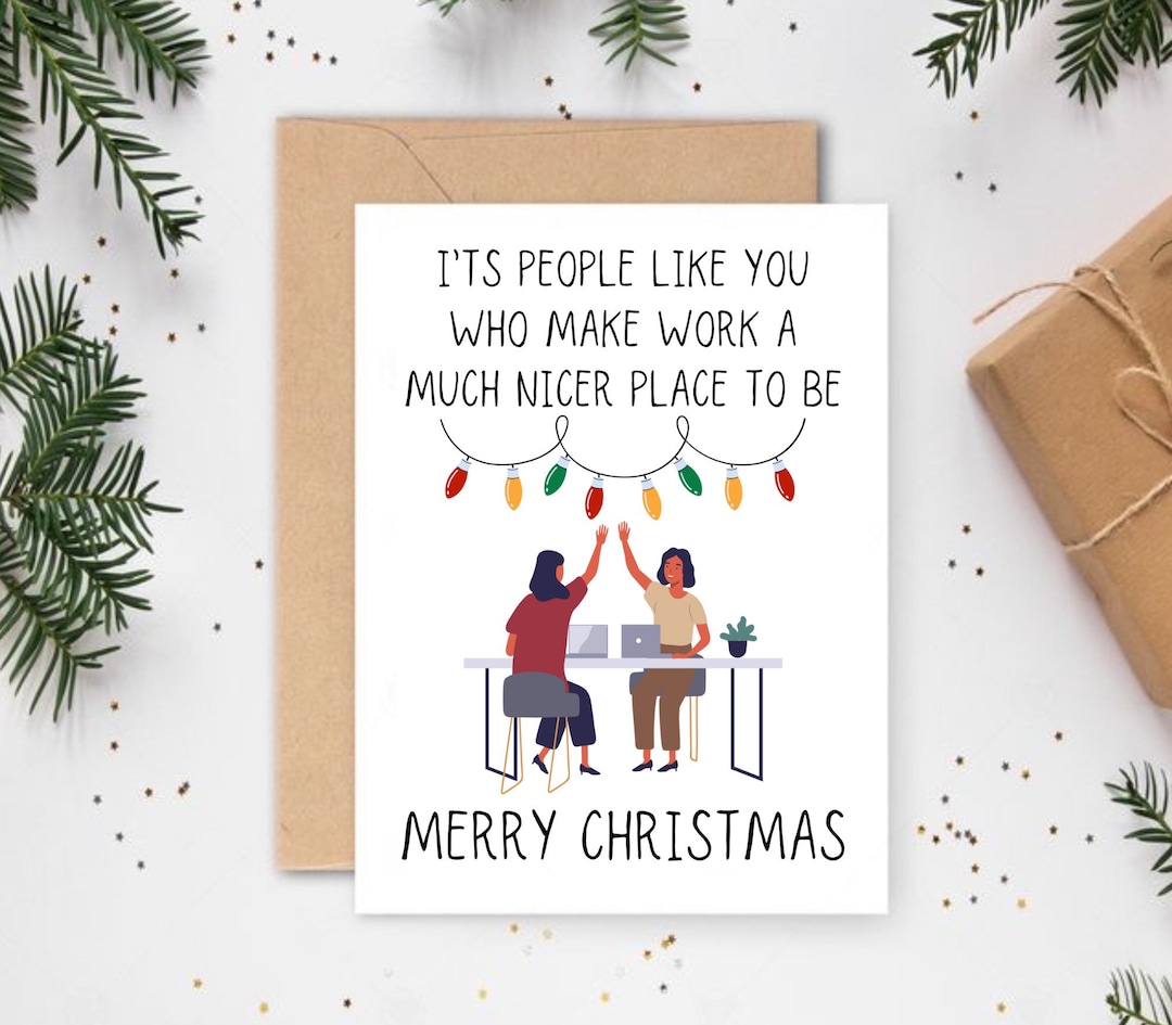 Co Worker Christmas Cards Colleague Christmas Cards Secret - Etsy