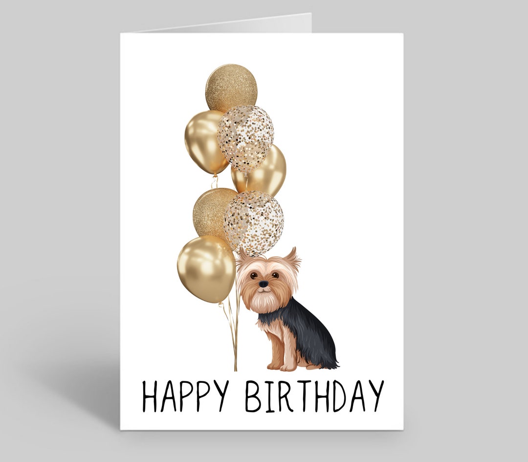 Yorkshire Terrier Birthday Card, Dog Birthday Cards, Pet Cards, Dog ...