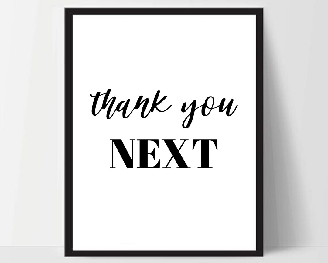 Thank You Next Ariana Grande Lyrics Wall Art Print | Merch | Music ...