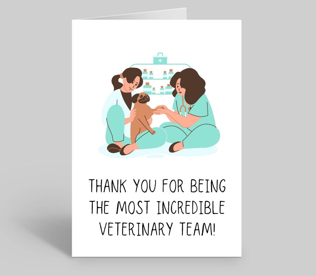 Thank You Vet Card, Thank You Cards, Vet Cards, Veterinary Thank You ...