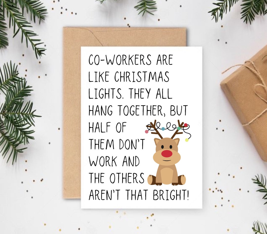 Co Worker Christmas Cards, Colleague Christmas Cards, Secret Santa ...